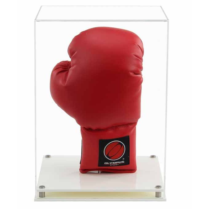 Vertical Boxing Glove Display Case with a Modern Base, Choice of Base ...